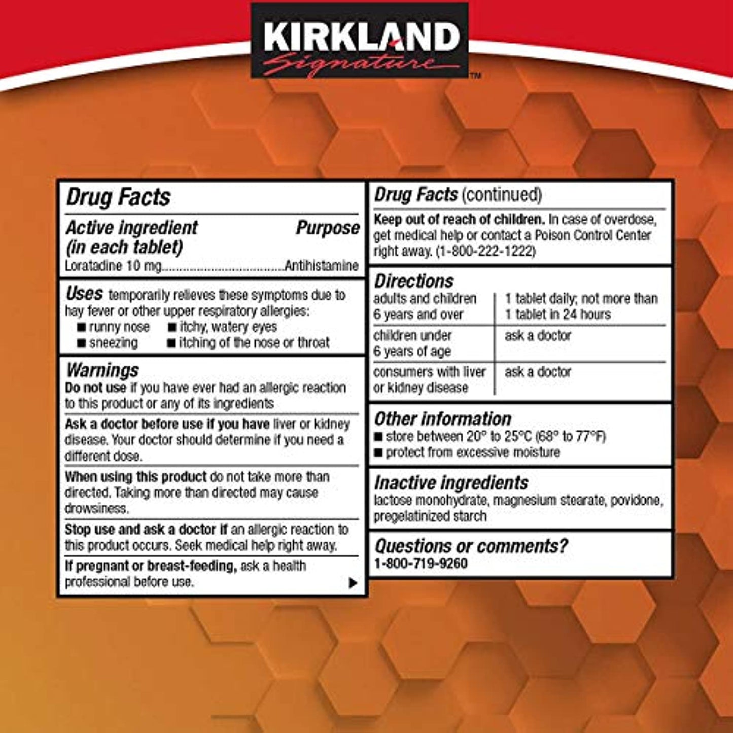 Kirkland Signature Non-Drowsy Allerclear Loratadine Tablets, Antihista ...