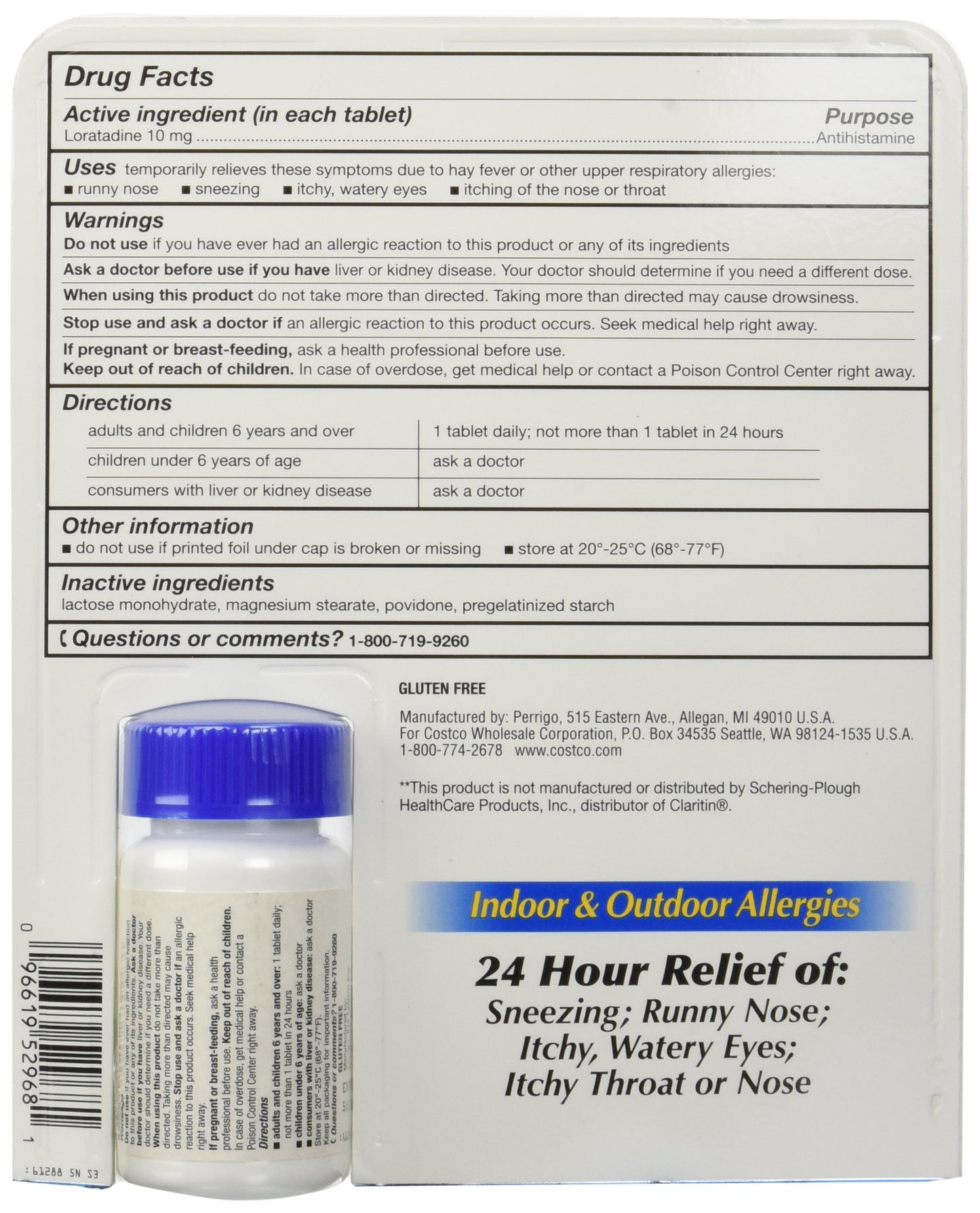 Kirkland Signature Non Drowsy Allerclear Loratadine Tablets, Antihista ...